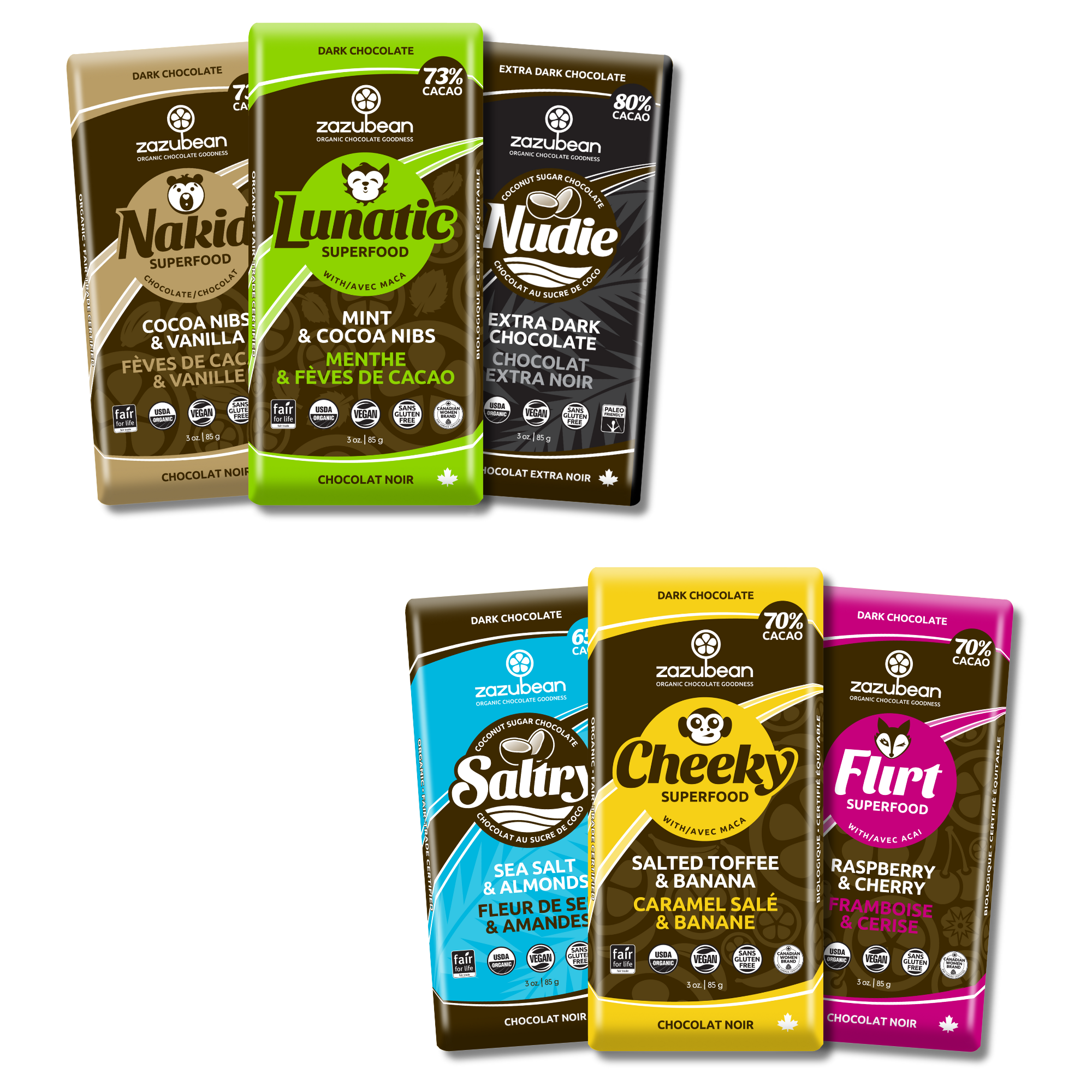 Vegantastic Variety Pack – Zazubean Organic Chocolates